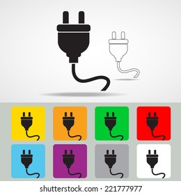 Electric Plug Icon Color Variations Vector Stock Vector (Royalty Free ...