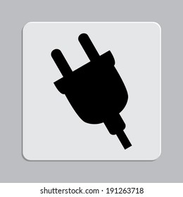 Electric Plug Icon On Grey Flat Stock Vector (Royalty Free) 191263718 ...