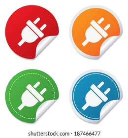 Electric Plug Sign Icon Power Energy Stock Vector (Royalty Free ...