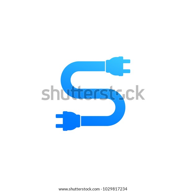 Electric Plugs Cable S Letter Shape Stock Vector (Royalty Free) 1029817234