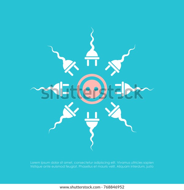 Electric Plugs Socket Attraction Concept Poster Stock Vector (Royalty ...