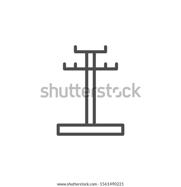 Electric Pole Line Outline Icon Stock Vector (Royalty Free) 1561490221 ...