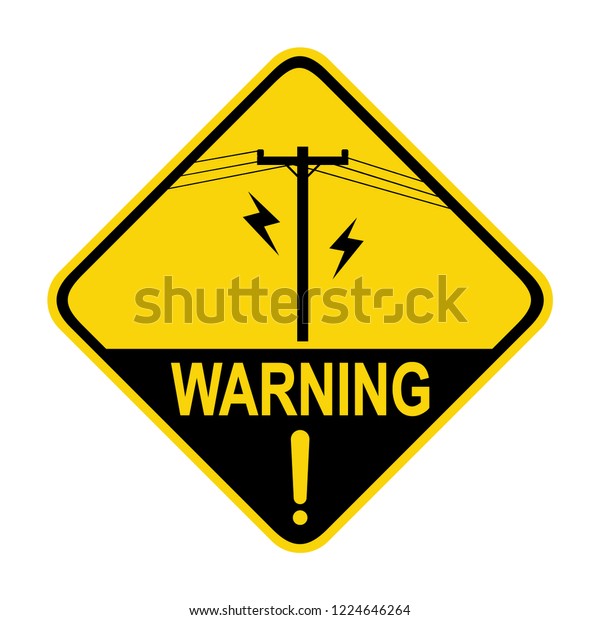 Electric pole warning sign. Symbol, vector