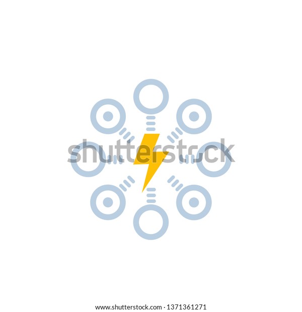 Electric Power Distribution Icon Stock Vector (Royalty Free) 1371361271 ...