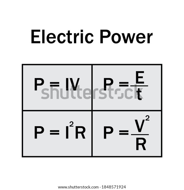 Electric Power Formula Physical Formula Stock Vector (Royalty Free ...