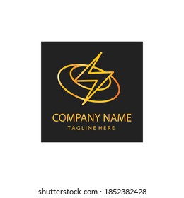 Electric Power Logo Lightning Circle Outline Stock Vector (Royalty Free ...