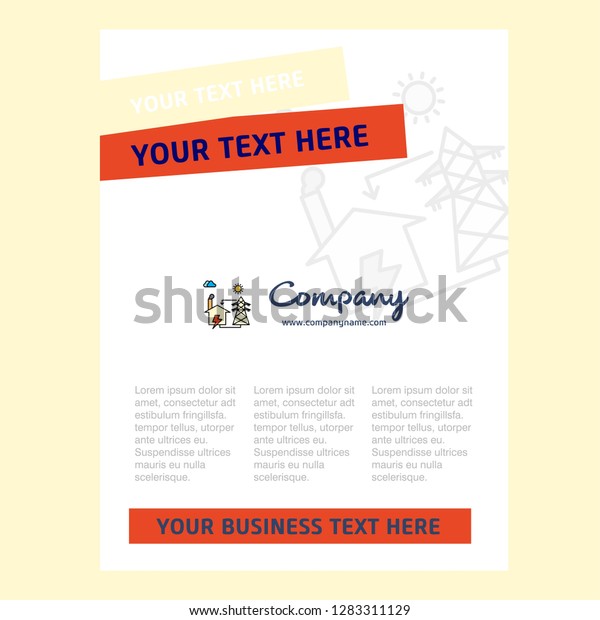 Electric Power Title Page Design Company Stock Vector (Royalty Free ...