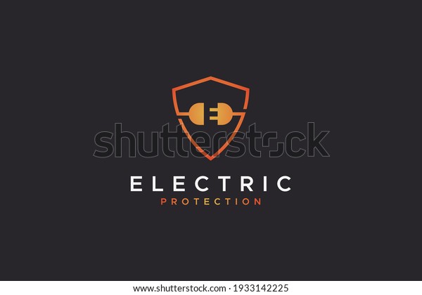 Electric Protection Logo Yellow Red Gradient Stock Vector (Royalty Free ...