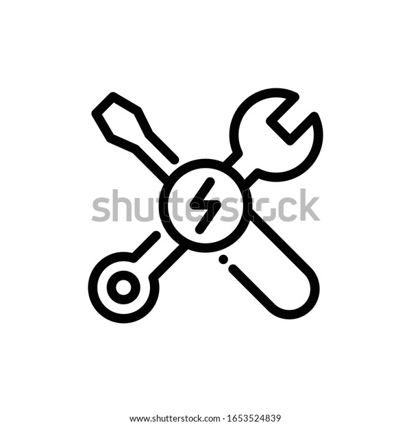 Electric Repair Icon Simple Vector Line Stock Vector (Royalty Free ...
