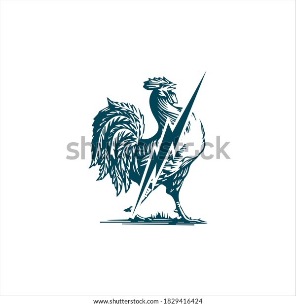 Electric Rooster Vektor Logo Stock Vector (Royalty Free) 1829416424 ...