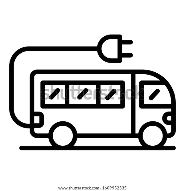 Electric School Bus Icon Outline Electric Stock Vector (Royalty Free ...
