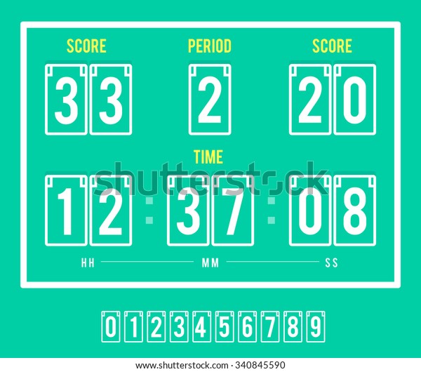 Electric Scoreboard Template Vector Info Screen Stock Vector (Royalty ...