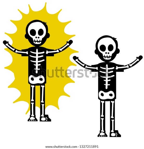 Electric Shock Silhouette Skeleton Yellow Lightning: vetor stock (livre ...
