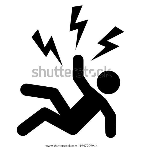 Icono del vector de choque eléctrico aislado en fondo blanco