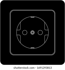Electric Socket Black Outline Drawing Vector Stock Vector (Royalty Free ...