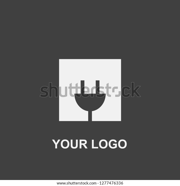 Electric Socket Logo Black White Template Stock Vector (Royalty Free ...