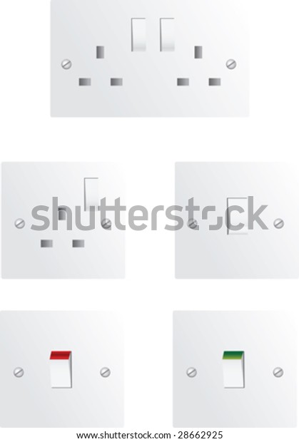 Electric Sockets Plugs Turned On Off Stock Vector (Royalty Free ...