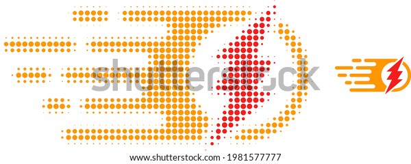 Electric Spark Halftone Dotted Icon Illustration Stock Vector (Royalty ...