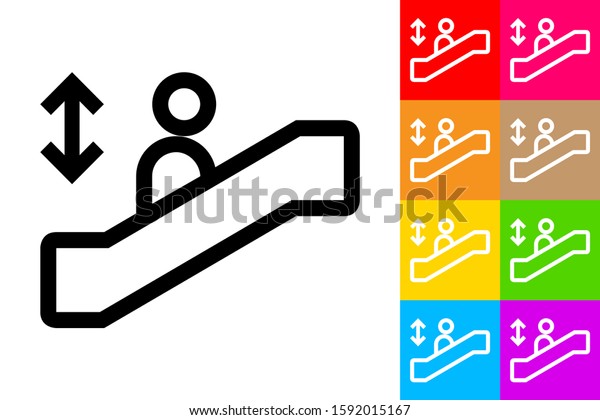 Electric Stairs Line Icon Different Color Stock Vector (Royalty Free ...
