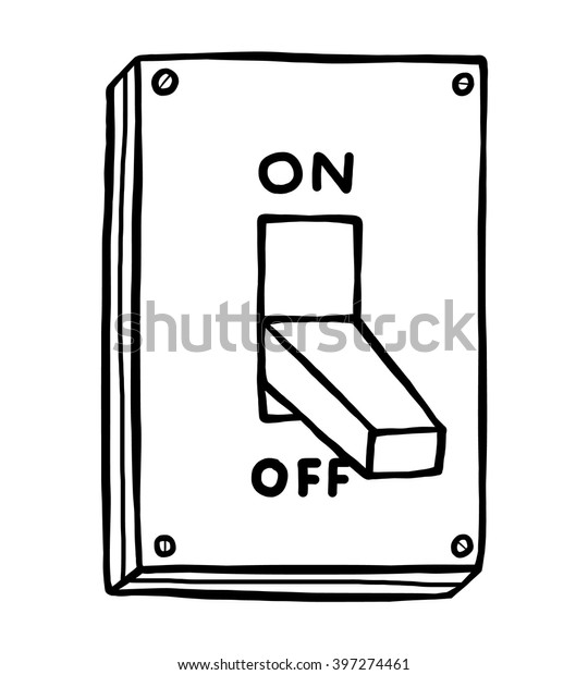 Electric Switch Cartoon Vector Illustration Black 스톡 벡터(로열티 프리) 397274461