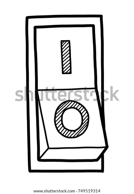 Electric Switch Cartoon Vector Illustration Black Stock Vector (Royalty ...