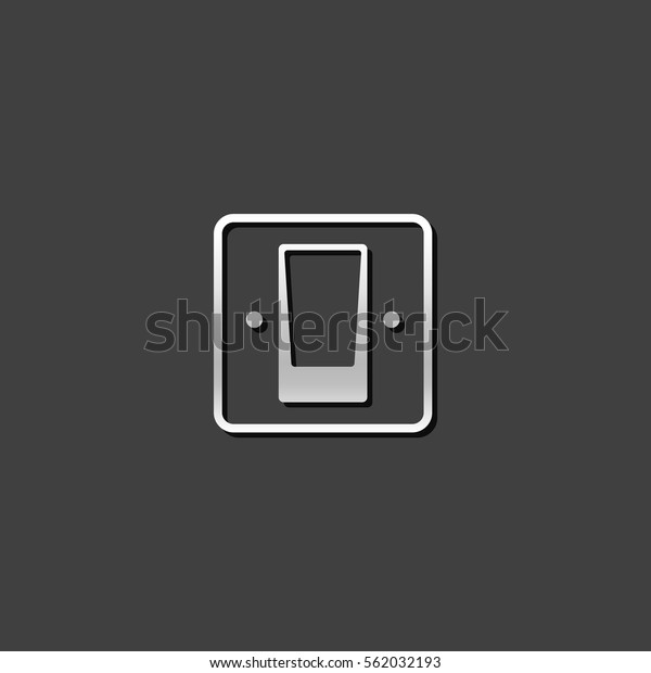 Electric Switch Icon Metallic Grey Color Stock Vector (Royalty Free ...