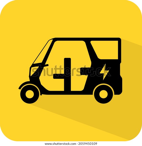 Electric Three Wheeler Icon Modern Tuk Stock Vector (Royalty Free ...