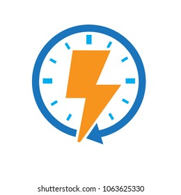 Electric Time Logo Stock Vector (Royalty Free) 1063625330 | Shutterstock