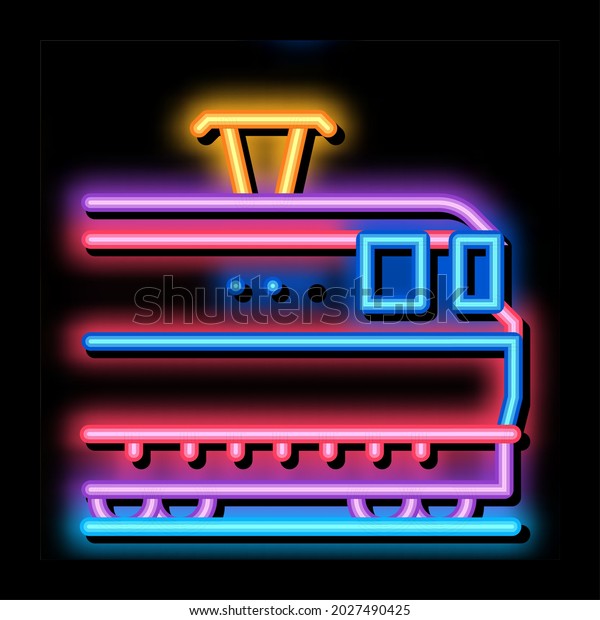 Electric Train Neon Light Sign Vector Stock Vector (Royalty Free ...