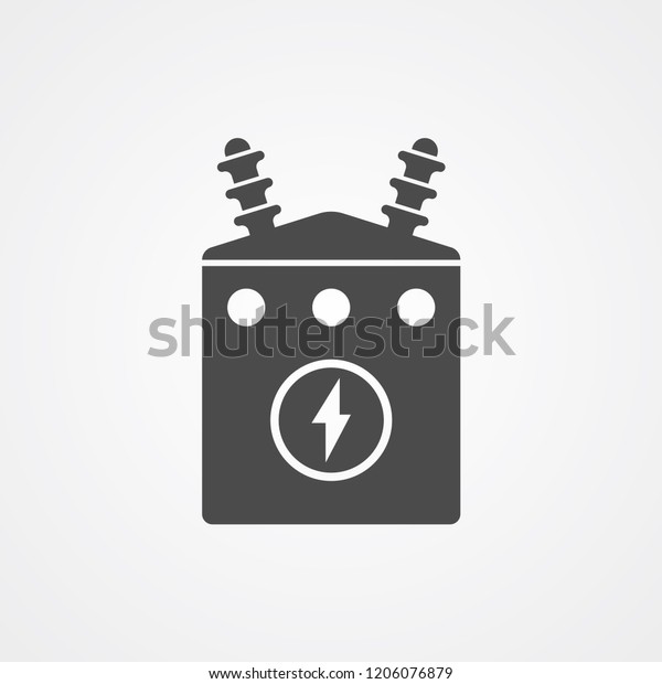Electric Transformer Vector Icon Sign Symbol 스톡 벡터(로열티 프리) 1206076879