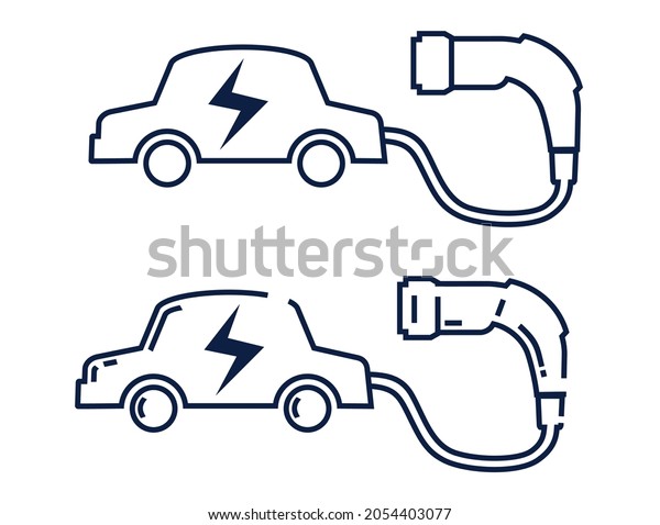 Electric Vehicle Vector Drawing Form Line: เวกเตอร์สต็อก (ปลอดค่า ...