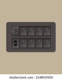 Electric Wall Panel Socket Board Stock Vector (Royalty Free) 2148929503 ...