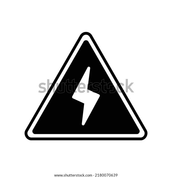 Electric Warning Sign Icon Triangle Lightning Stock Vector (Royalty ...