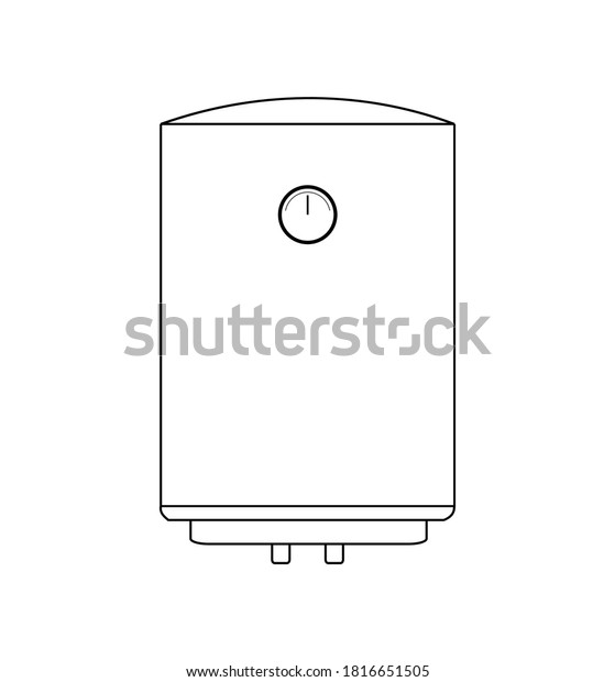 Electric Water Heater Line Drawing Isolated Stock Vector (Royalty Free ...
