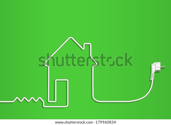 Electric Wire Plug Showing House Stock Vector (Royalty Free) 179960834