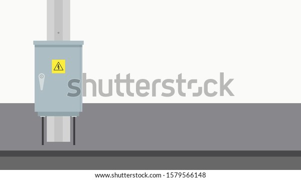 Electrical Cabinet Cartoon Vector Electric Pole Stock Vector (Royalty ...