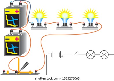 Electrical Circuit Consisting Consumers Power Sources Stock Vector ...