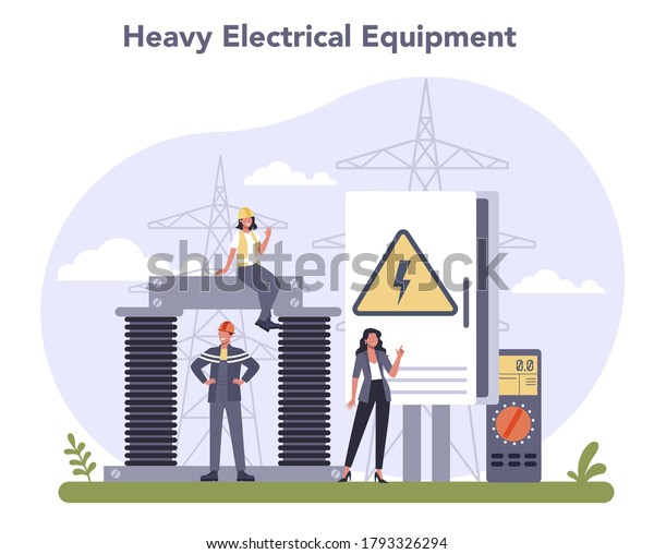 Electrical Components Equipment Industry Heavy Electricity Stock Vector ...