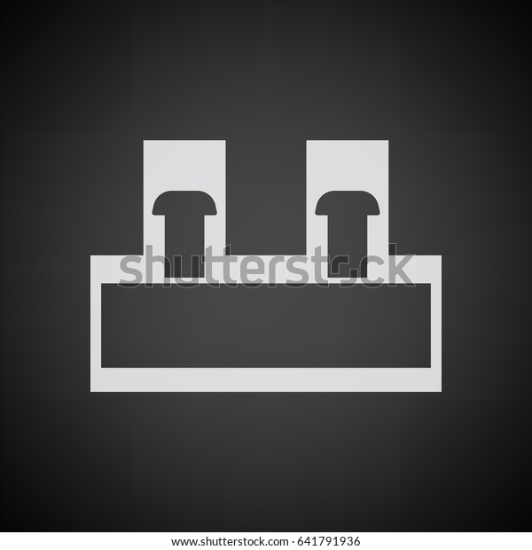 Electrical Connection Terminal Icon Black Background Stock Vector ...