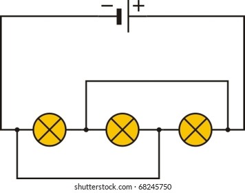 Electrical Diagram Series Connection Stock Vector (Royalty Free) 68245738