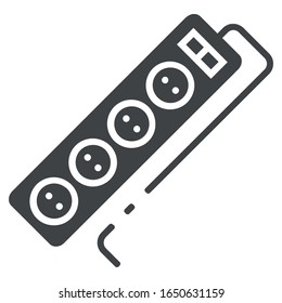 Electrical Extension Lead Icon On White Stock Vector (Royalty Free ...