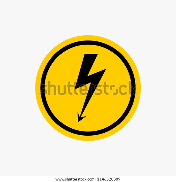 Electrical Hazard Icon Warning Yellow Sign Stock Vector (Royalty Free ...