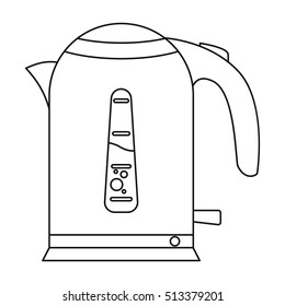 Electric Kettle Cartoon Outlined Illustration Thin Stock Vector ...