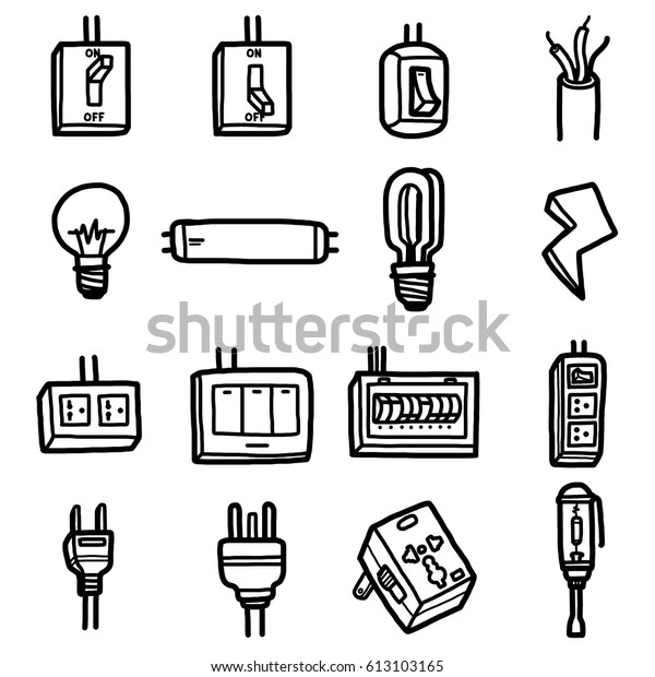 Electrical Objects Icons Set Cartoon Vector Stock Vector (Royalty Free ...