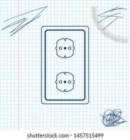 Electrical Outlet Line Sketch Icon Isolated Stock Vector (Royalty Free ...