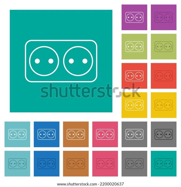 Electrical Outlet Two Sockets Outline Multi Stock Vector (Royalty Free ...