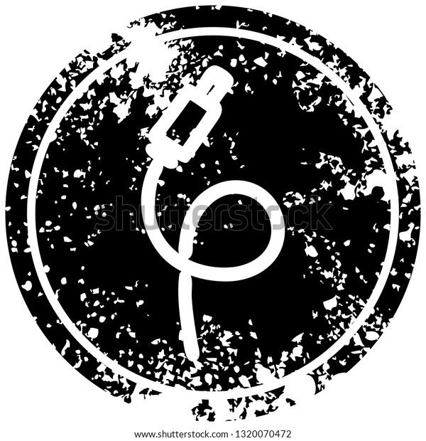 Electrical Plug Distressed Icon Symbol Stock Vector (Royalty Free ...
