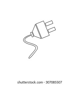 Electrical Plug Outline Black Simple Vector Stock Vector (Royalty Free ...