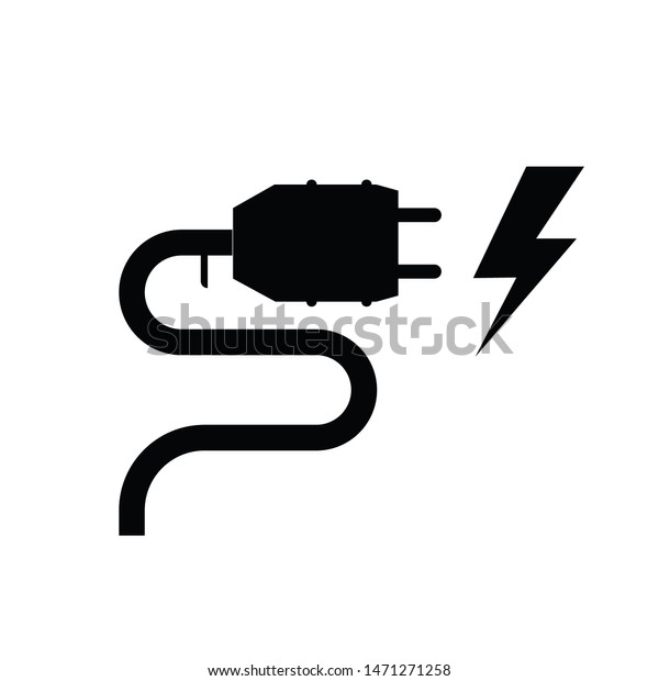 Electrical Plugs Icon Warning Power Vector: vector de stock (libre de ...