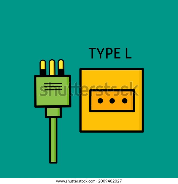 Electrical Plugs Electrical Outlets Type L Stock Vector (Royalty Free ...